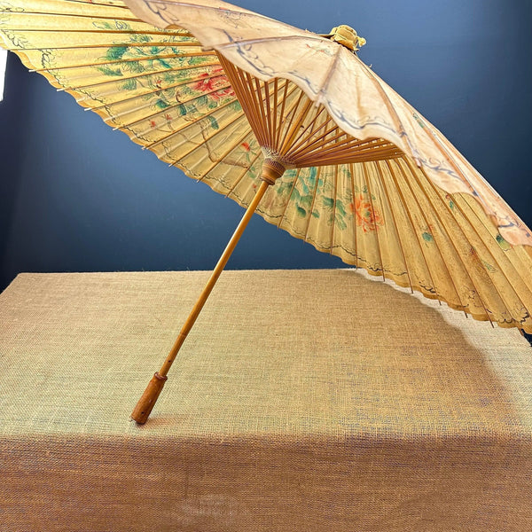 Large Vintage Oriental Japanese Wagasa Bamboo & Paper Parasol Geisha ...