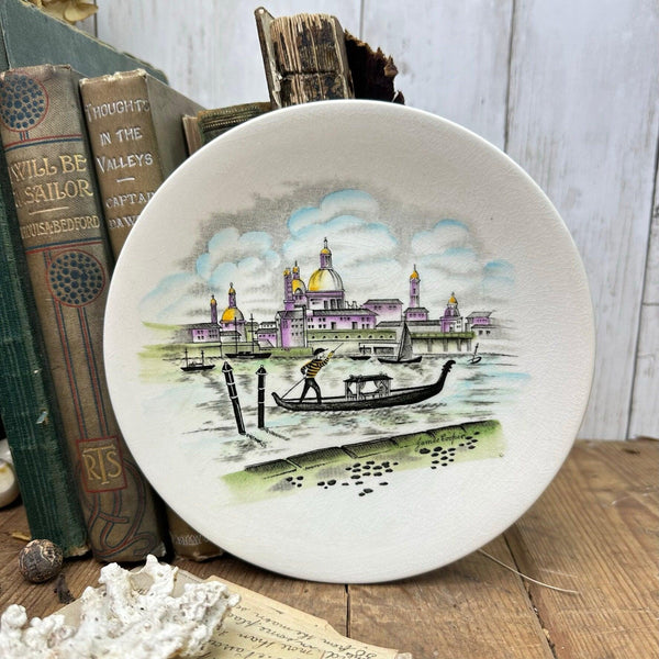 Vintage Hand Painted Plate Italian Scene Washington Pottery – The Blind ...